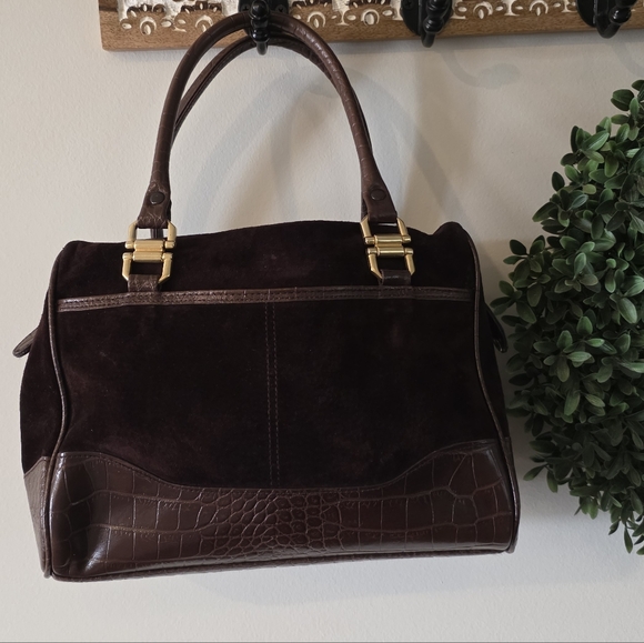 portofino | Bags | Vintage Suede Leather Satchel Western Chic 9s Boho ...